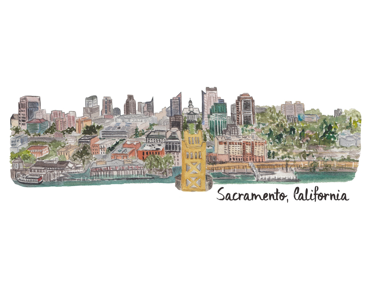 3D Skyline, Sacramento, CA Art Giclee Print – Aqua Hue Designs by Tonja ...